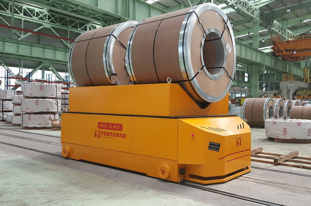 Heavy-Duty Coil Transfer Carts | Trackless & Rail-Guided Options - Seyiton