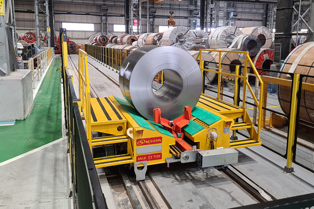 Heavy-Duty Coil Transfer Carts | Trackless & Rail-Guided Options - Seyiton